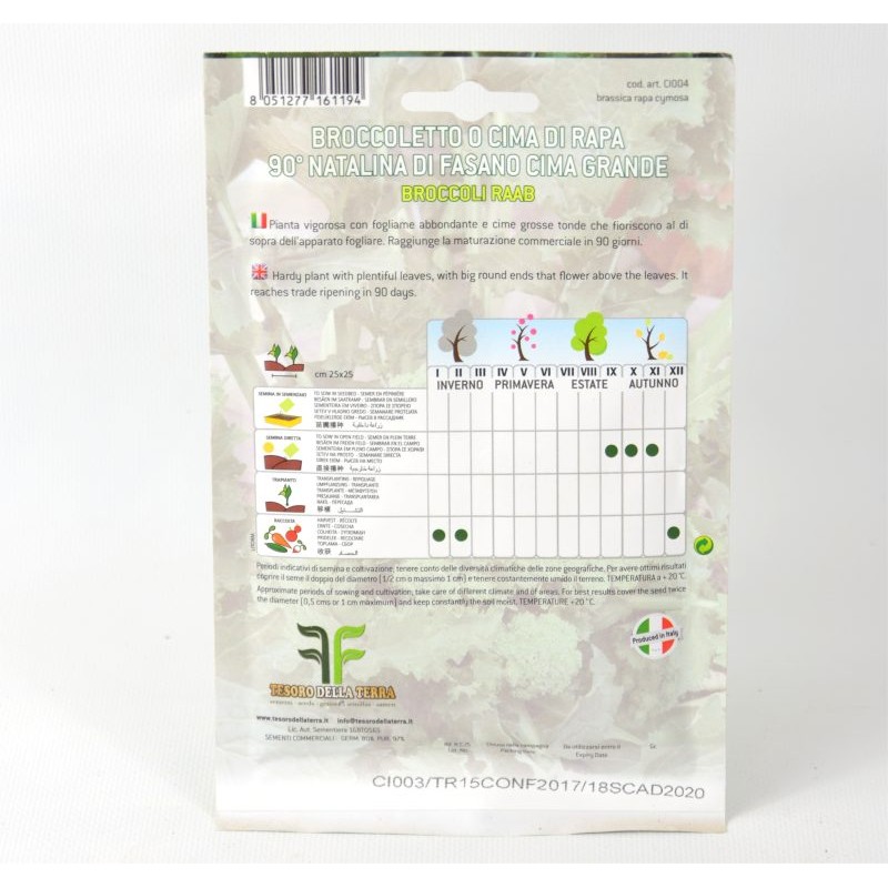Ferma Viti Semi Di Cima Di Rapa - Sementi Per Broccoletto, Friarielli ...